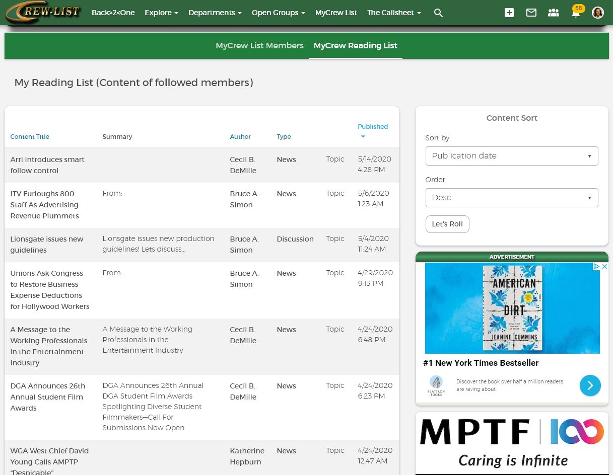 MyCrew & Master Crew Lists | Crew List