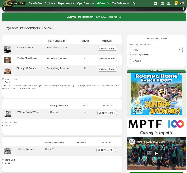 MyCrew & Master Crew Lists | Crew List